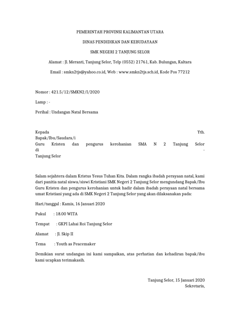 Undangan Natal Rata Kiri Kanan | PDF