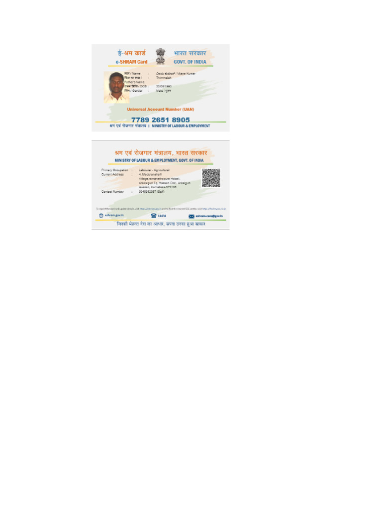 E Sram Card Vijayakumar | PDF