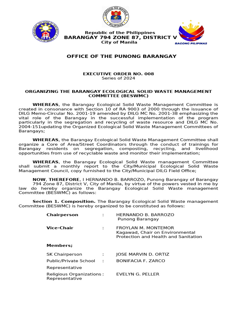 Exo. Eswmc2024 | PDF | Waste Management | Municipal Solid Waste