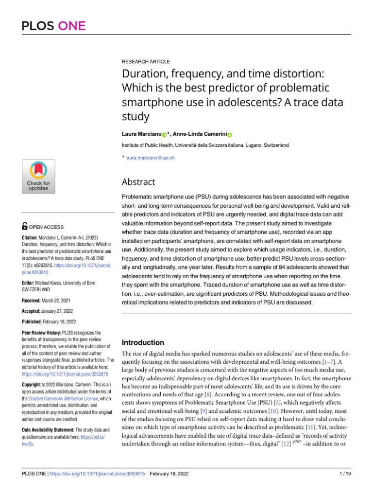 journal.pone.0263815 (1) | PDF | Self Report Study | Mental Disorder