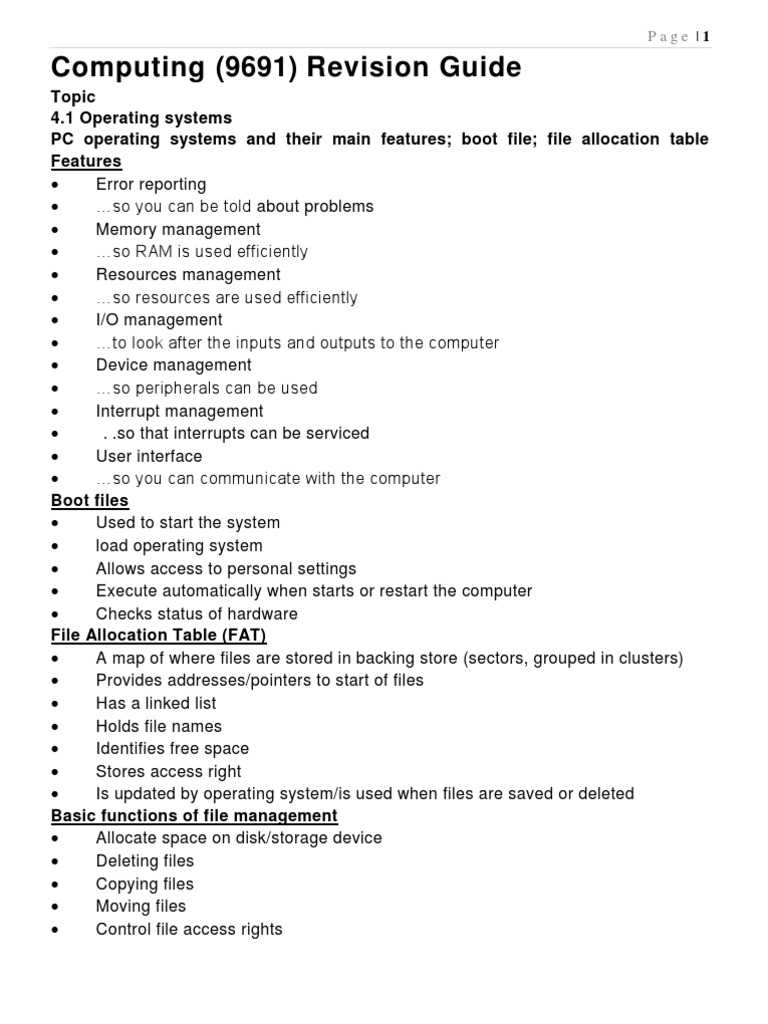 A Levels Computing 9691 Revision Notes | PDF | Computer Program ...