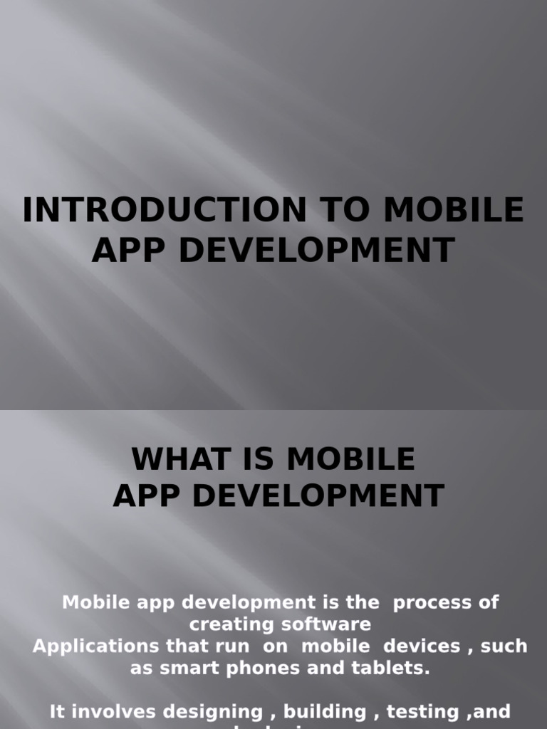 Mobile App Development Overview | PDF