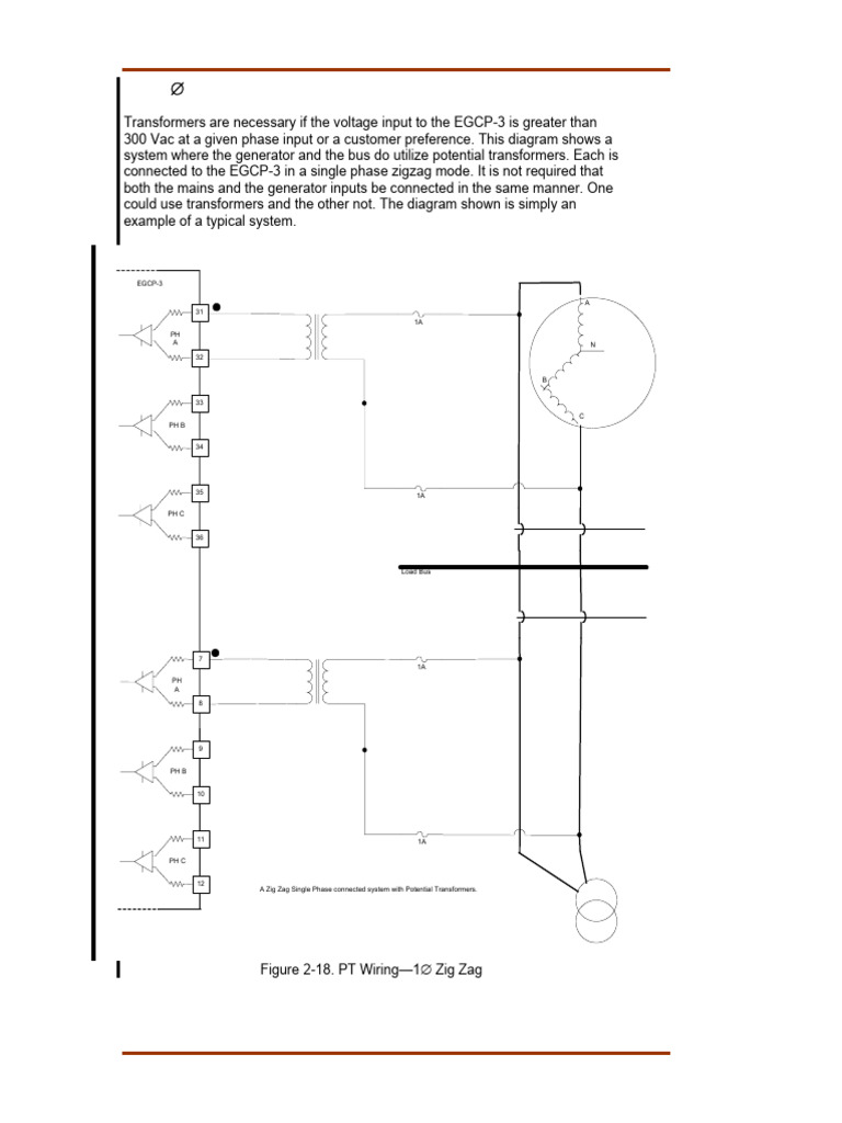 PT-1 Input, Zig Zag Connection With Transformers: EGCP-3 Installation ...