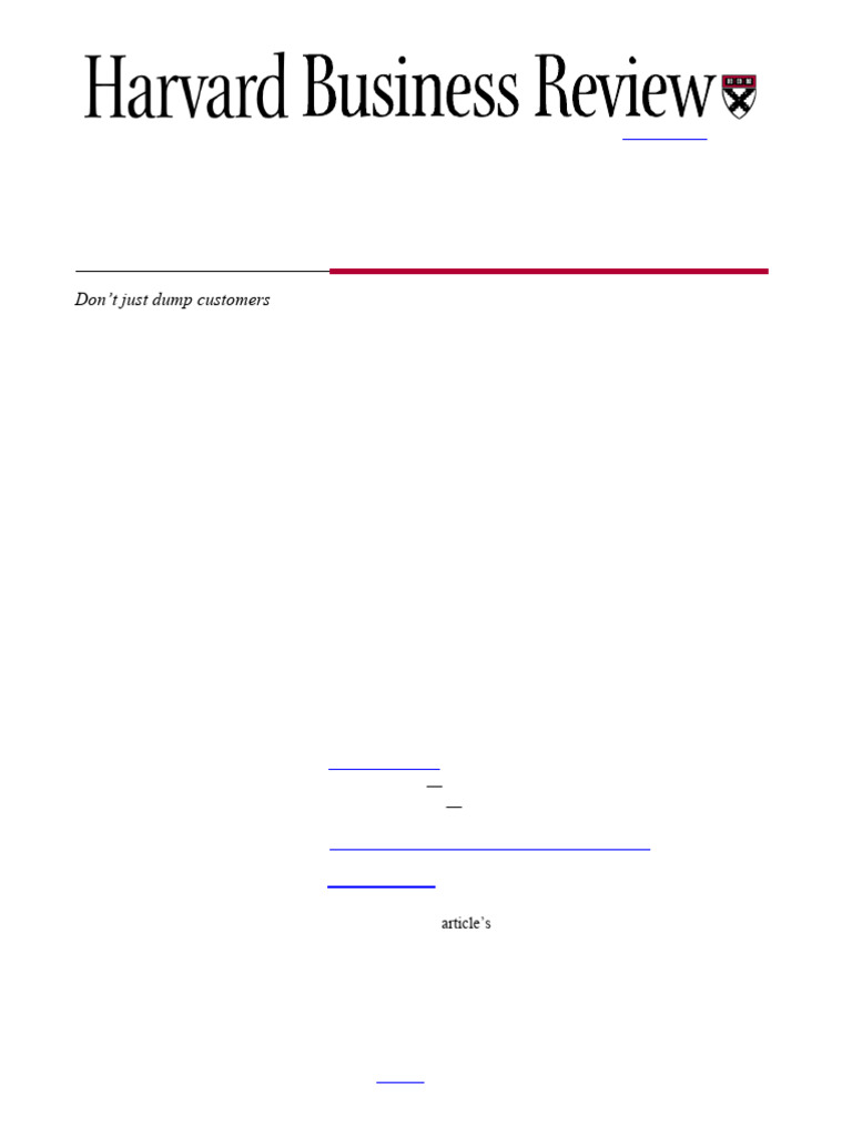 Right Way To Handle Unprofitable Customers | PDF | Marketing | Economies