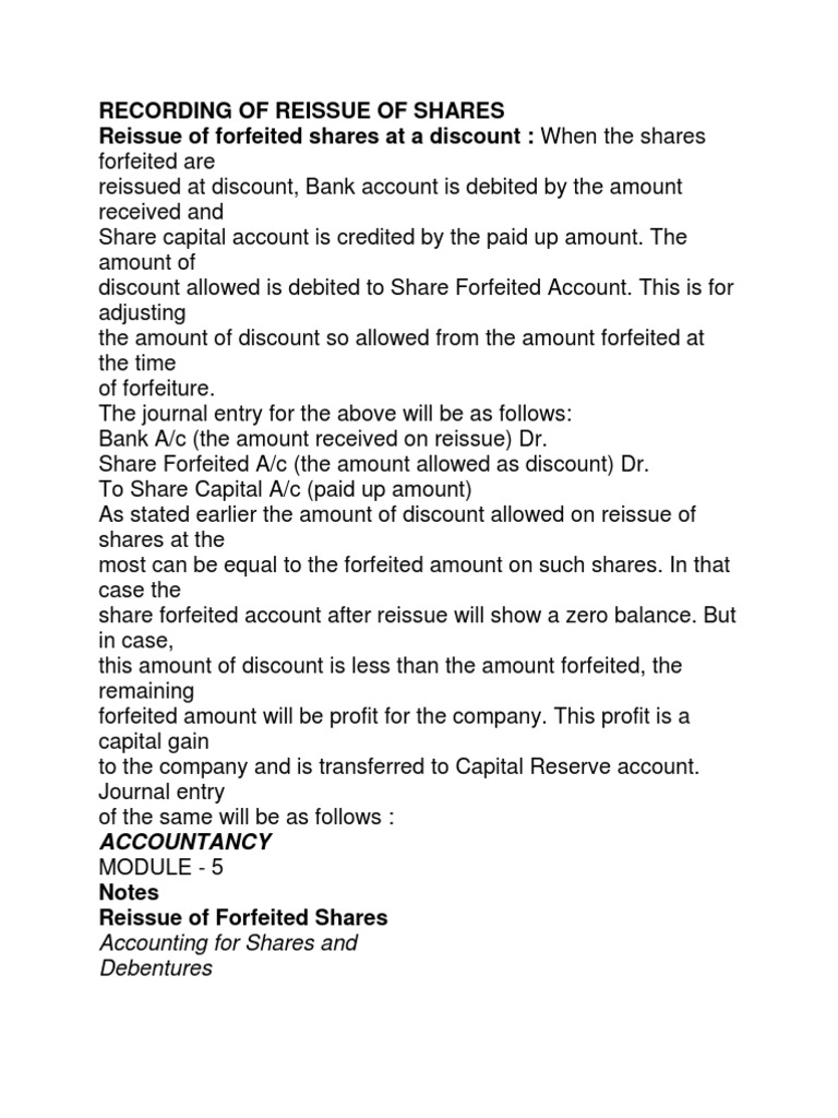 Recording of Reissue of Shares | PDF | Debits And Credits | Economies