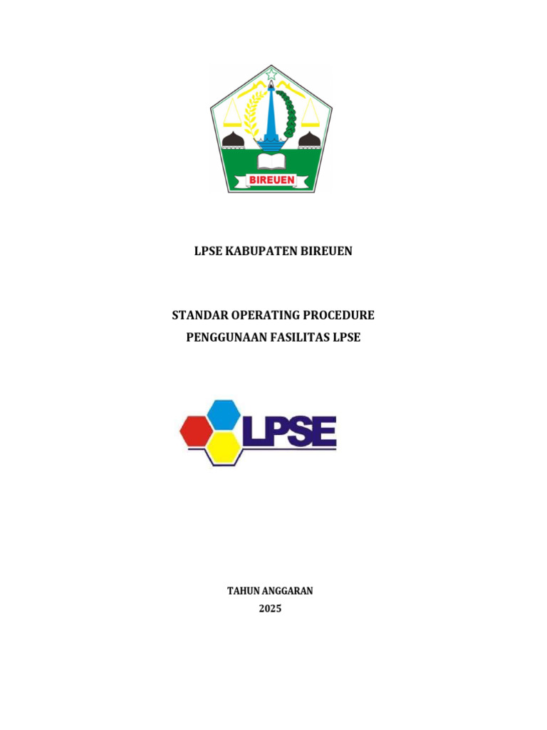 01. SOP Penggunaan Fasilitas LPSE | PDF