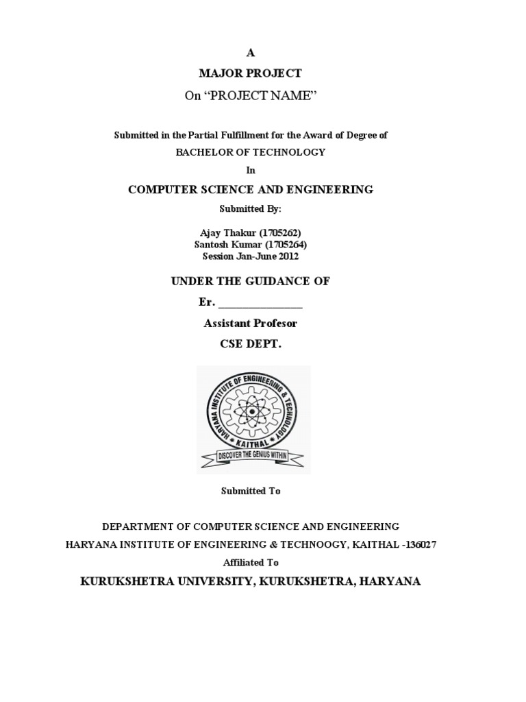 Major Project | PDF | Engineering | Science And Technology