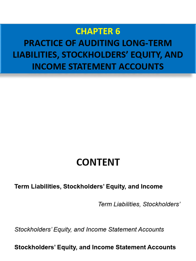 Chapter 6 New - Long-Term Liabilities, Stockholders' Equity, and Income ...
