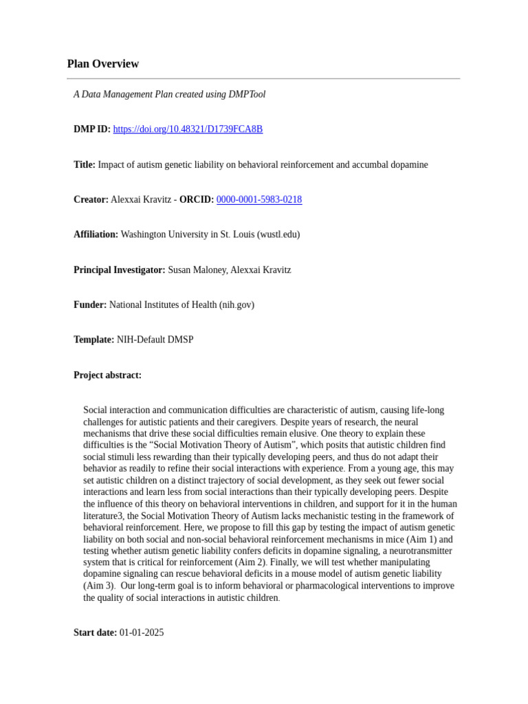 Impact of Autism Genetic Liability On Behavioral Reinforcement and ...