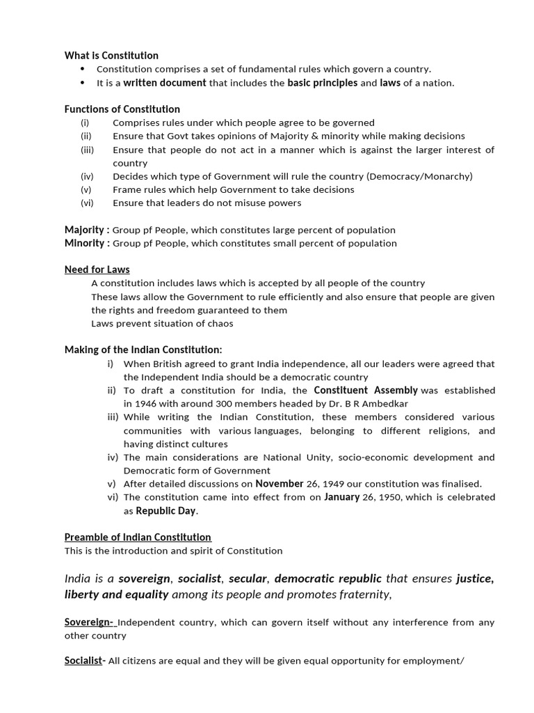 Notes Constitution | PDF | Government | Justice