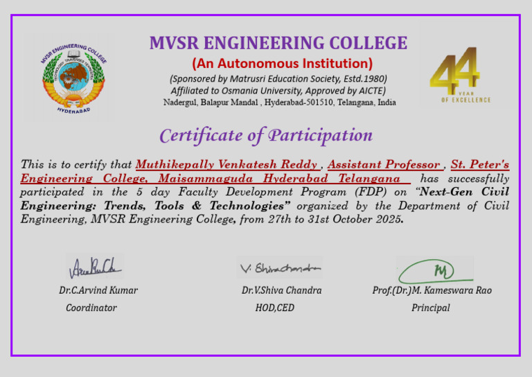 FDP Certificate | PDF