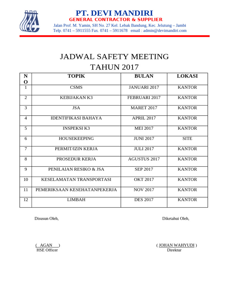 Safety Meeting | PDF