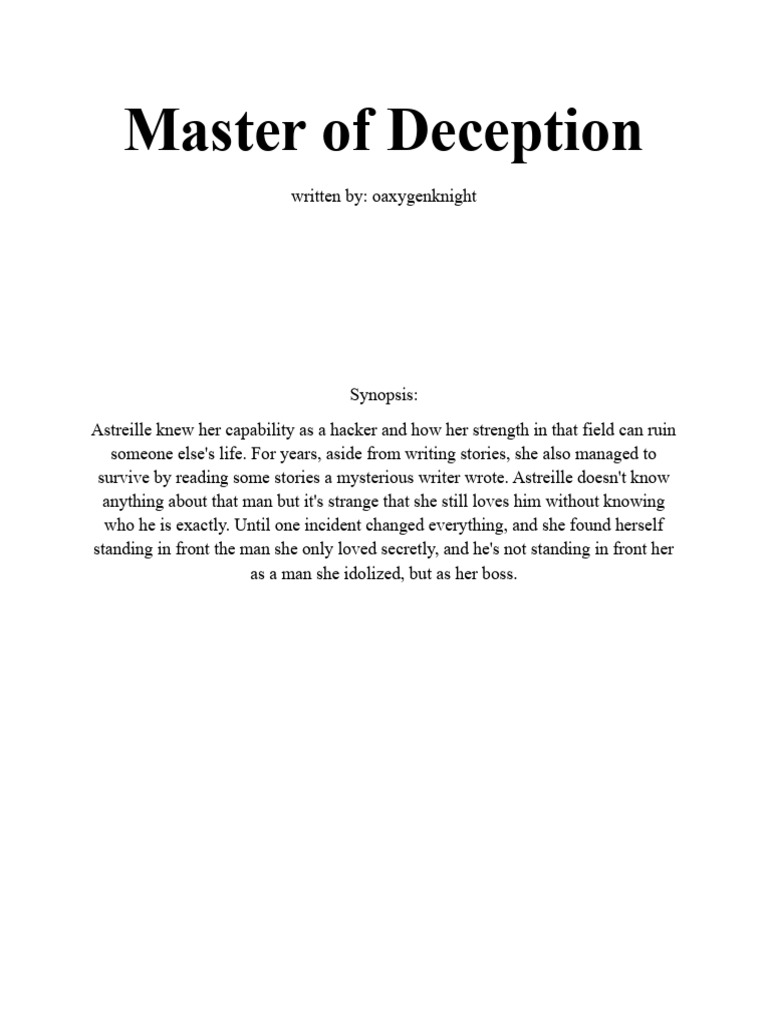 Master of Deception (Full Manuscript) | PDF