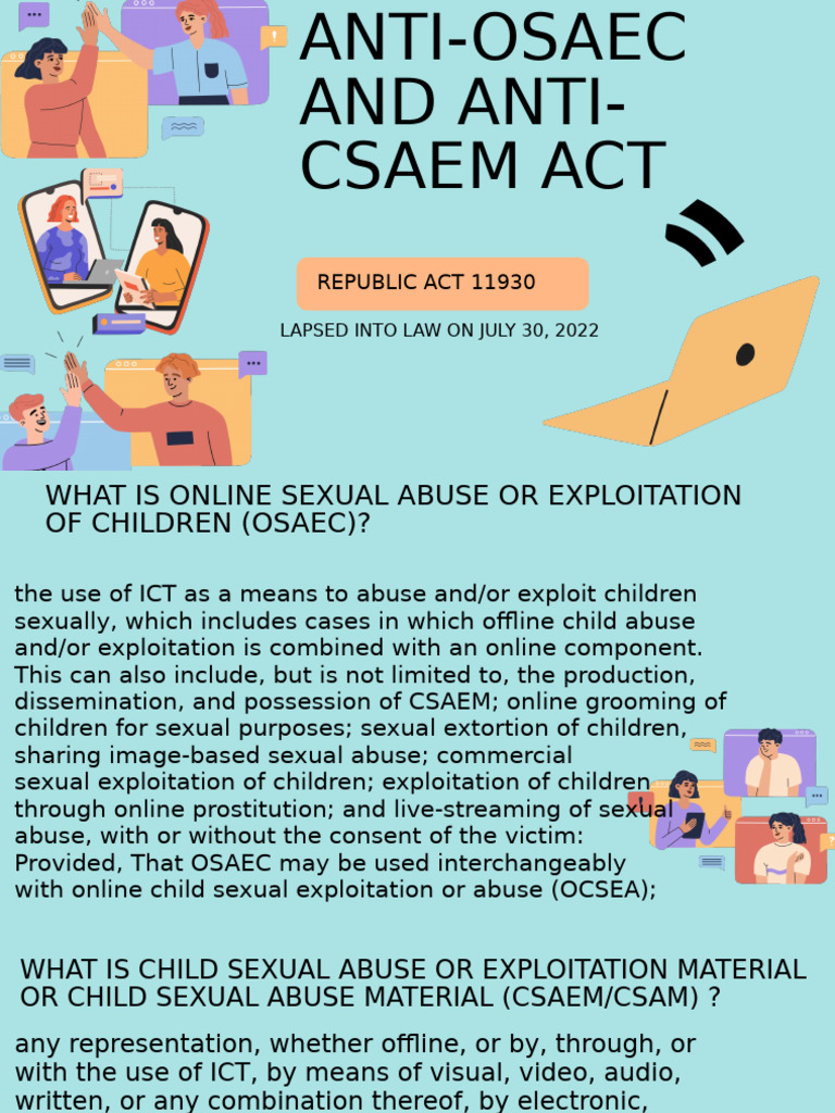 RA 11930 (Anti-OSAEC and Anti-CSAEM Act - Shortened | PDF | Child Pornography | Prosecutor