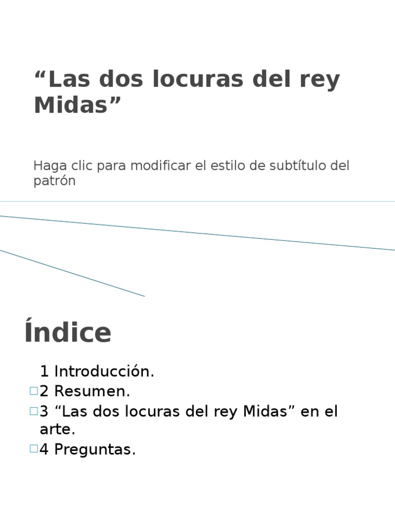 Las Dos Locuras Del Rey Midas | PDF