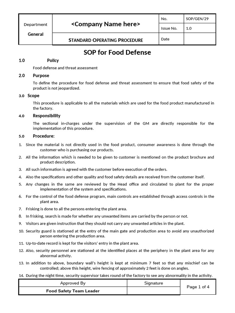 Food Defense | PDF | Crimes | Crime & Violence