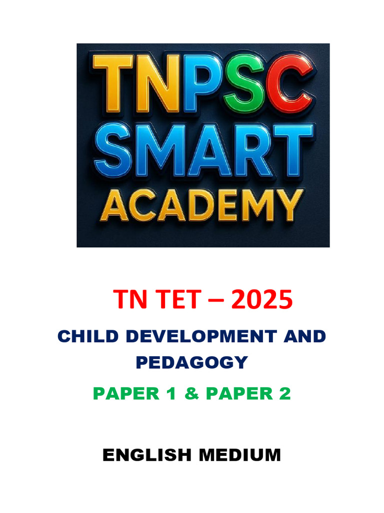 Child Development & Pedagogy Psychology English Medium Paper 2 (1 ...