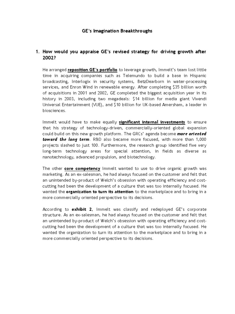 GE's Growth Strategy Post-2002 Analysis | PDF | General Electric ...