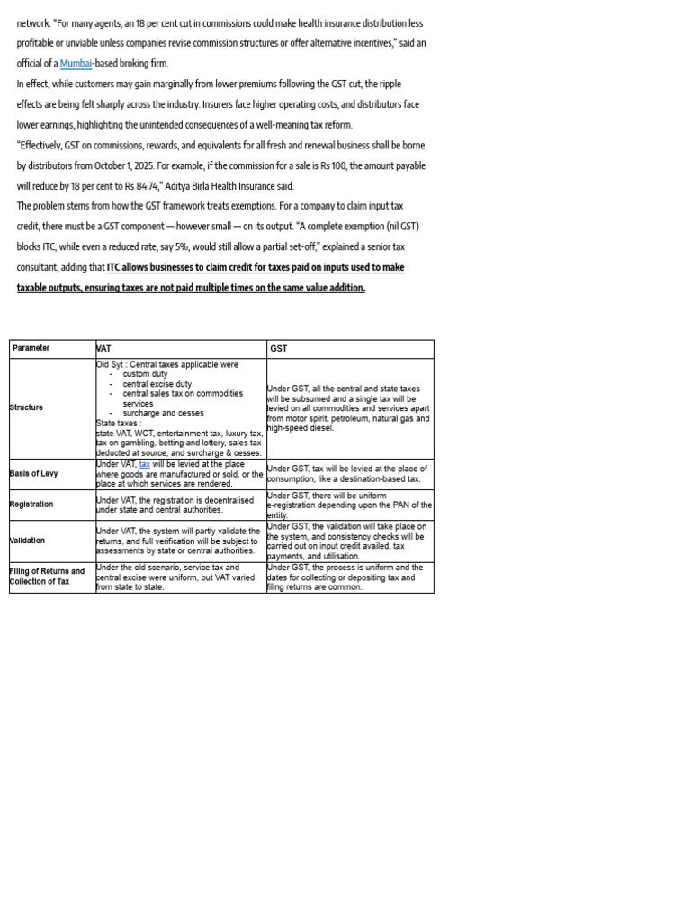 Tax Summary GST Updated | PDF | Value Added Tax | Taxes