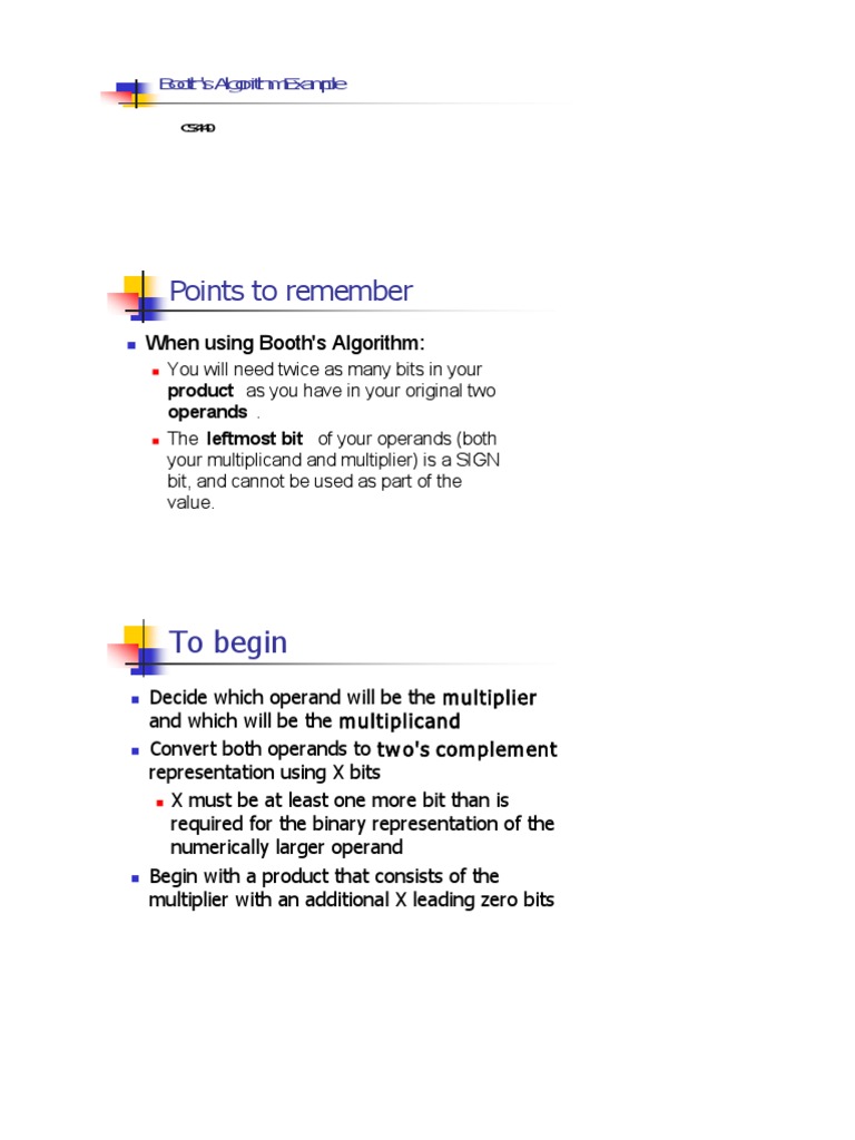 Booth's Algorithm Tutorial | PDF | Multiplication | Arithmetic