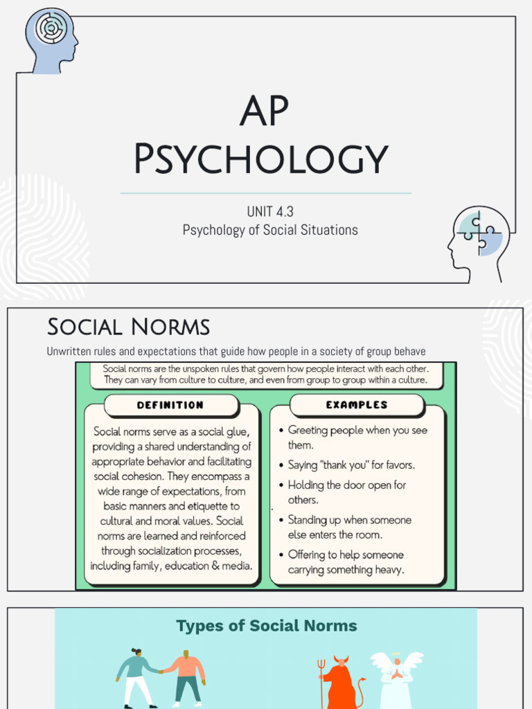 AP Psych Unit 4.3 | PDF | Persuasion | Conformity