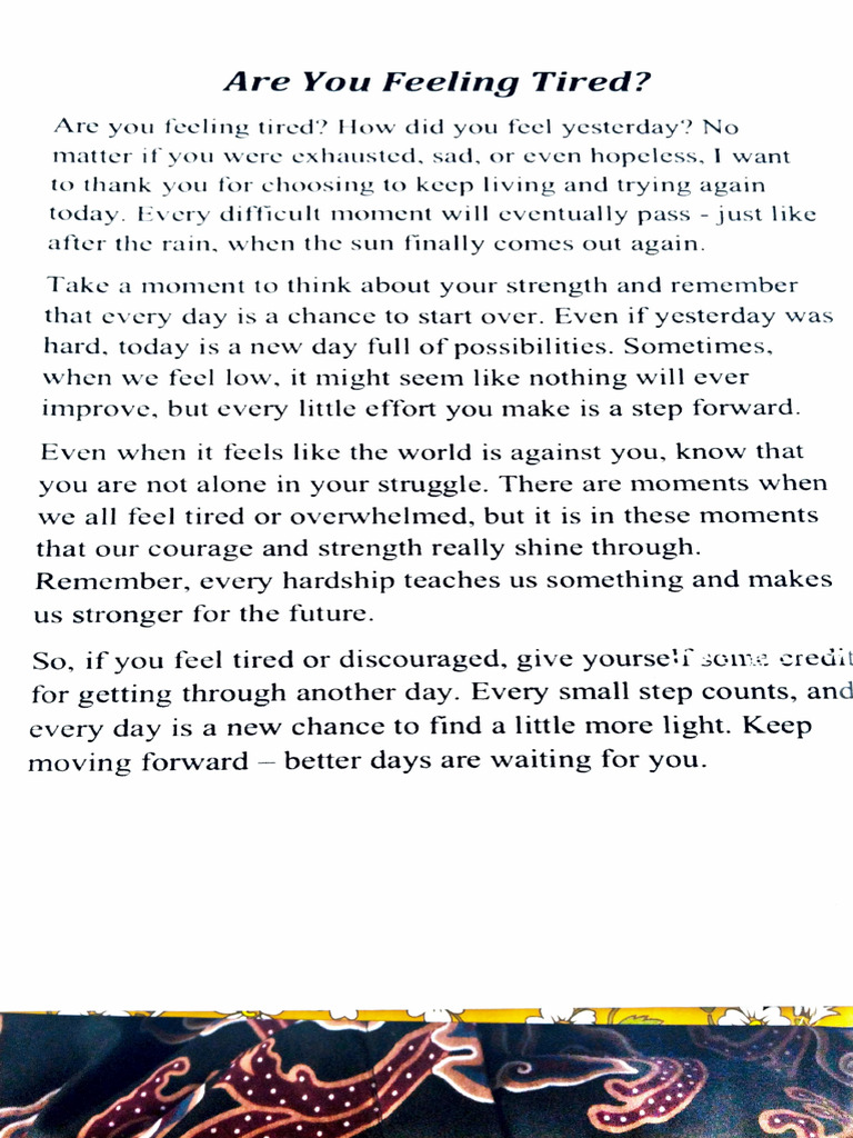 Are You Feeling Tired 19 Nov 2025 | PDF