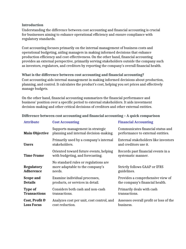 Attribute Cost Accounting Financial Accounting | PDF | Financial ...