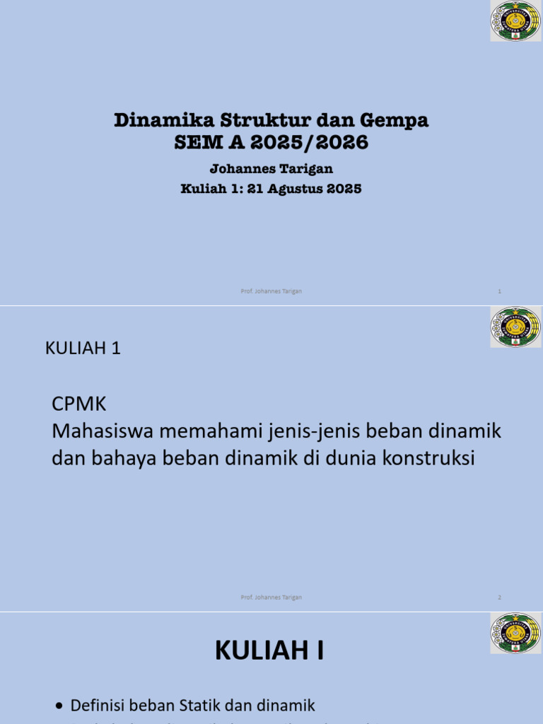 Jenis Beban Dinamik dalam Konstruksi | PDF