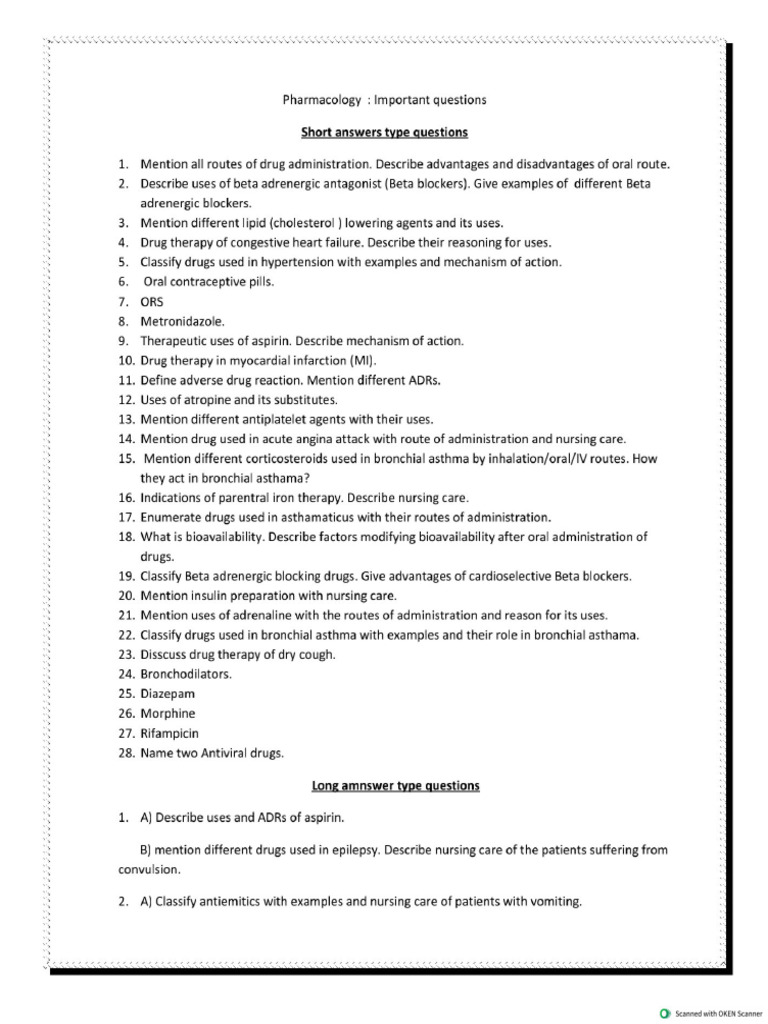 Pharmacology IMPs | PDF