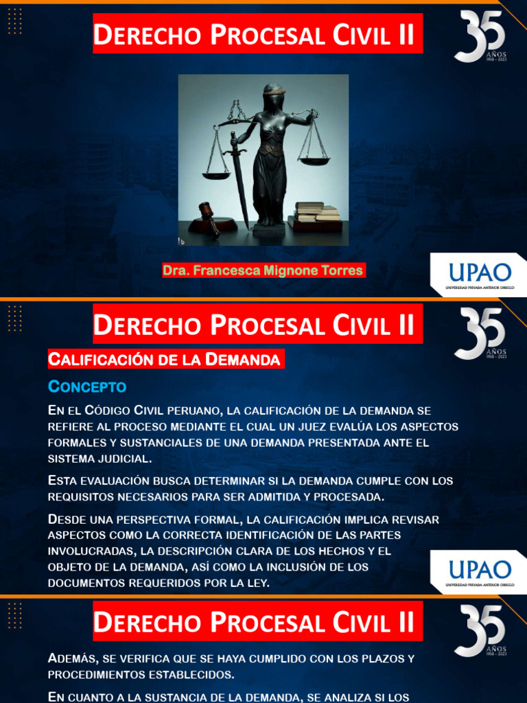 DPC II Sem 03 (1) | PDF | Ley procesal | Demanda judicial