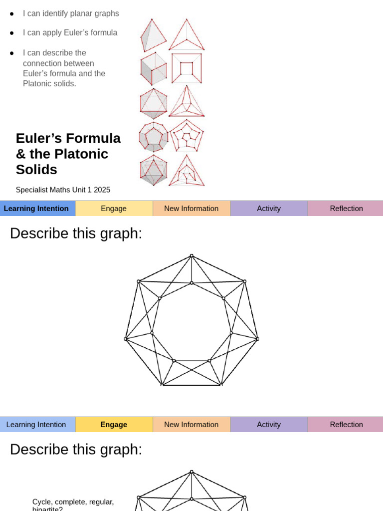 Euler's Formula & The Platonic Solids 2025 | PDF | Vertex (Graph Theory ...
