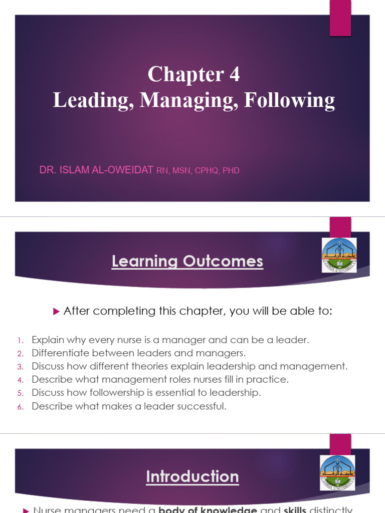 Admin-Lecture 4 - Leading, Managing, Following | PDF | Leadership ...