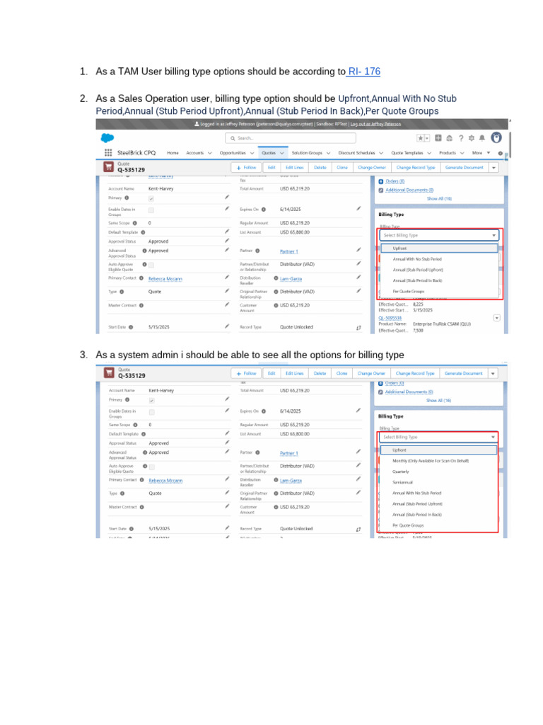 Billing Type Options for Users | PDF