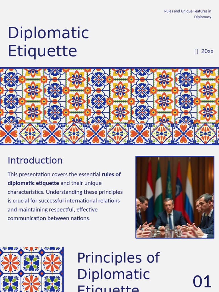 Diplomatic Etiquette: Key Principles & Practices | PDF | Nonverbal ...