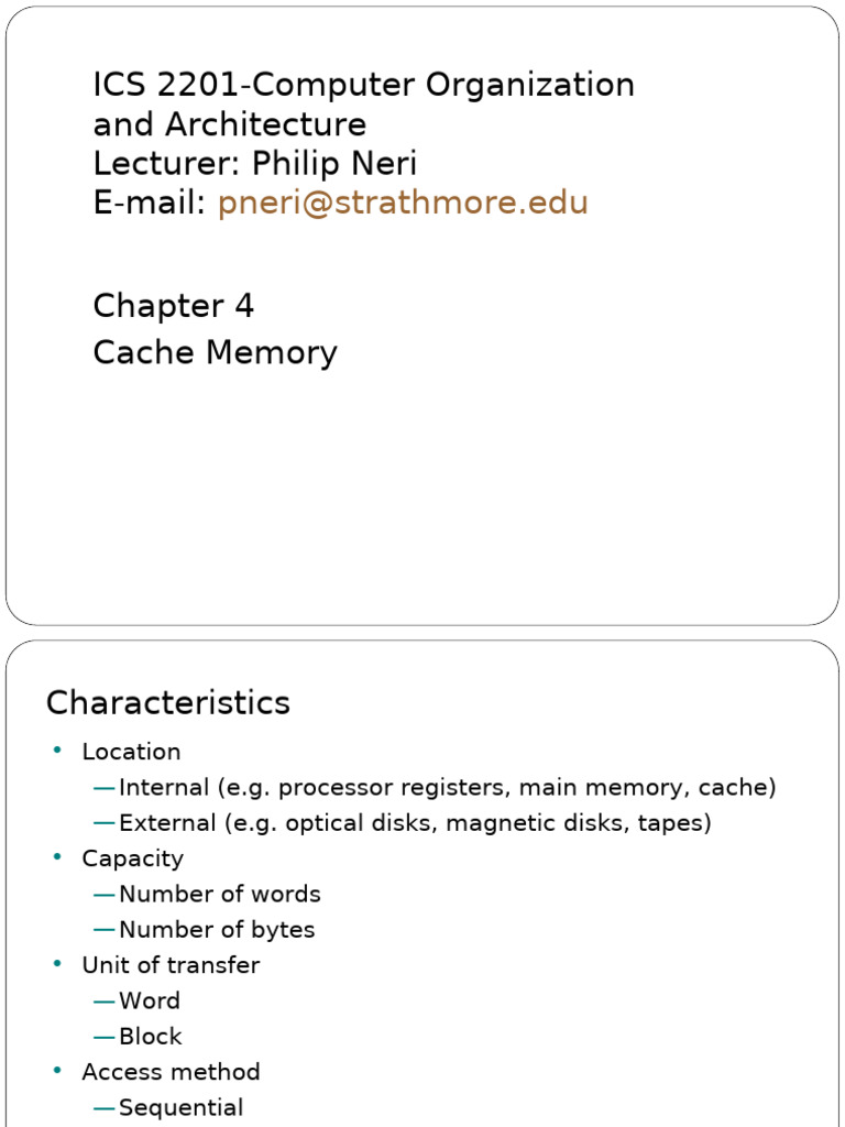 04 Cache Memory | PDF | Cpu Cache | Computer Data Storage