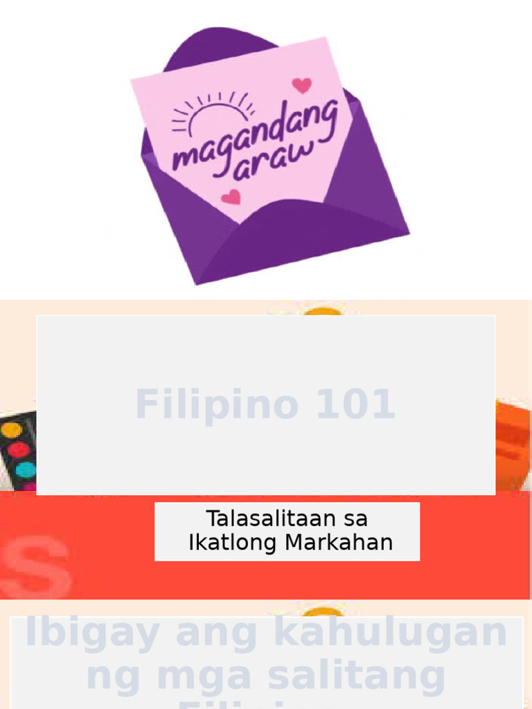 Filipino 101-Malalim Na Salita | PDF