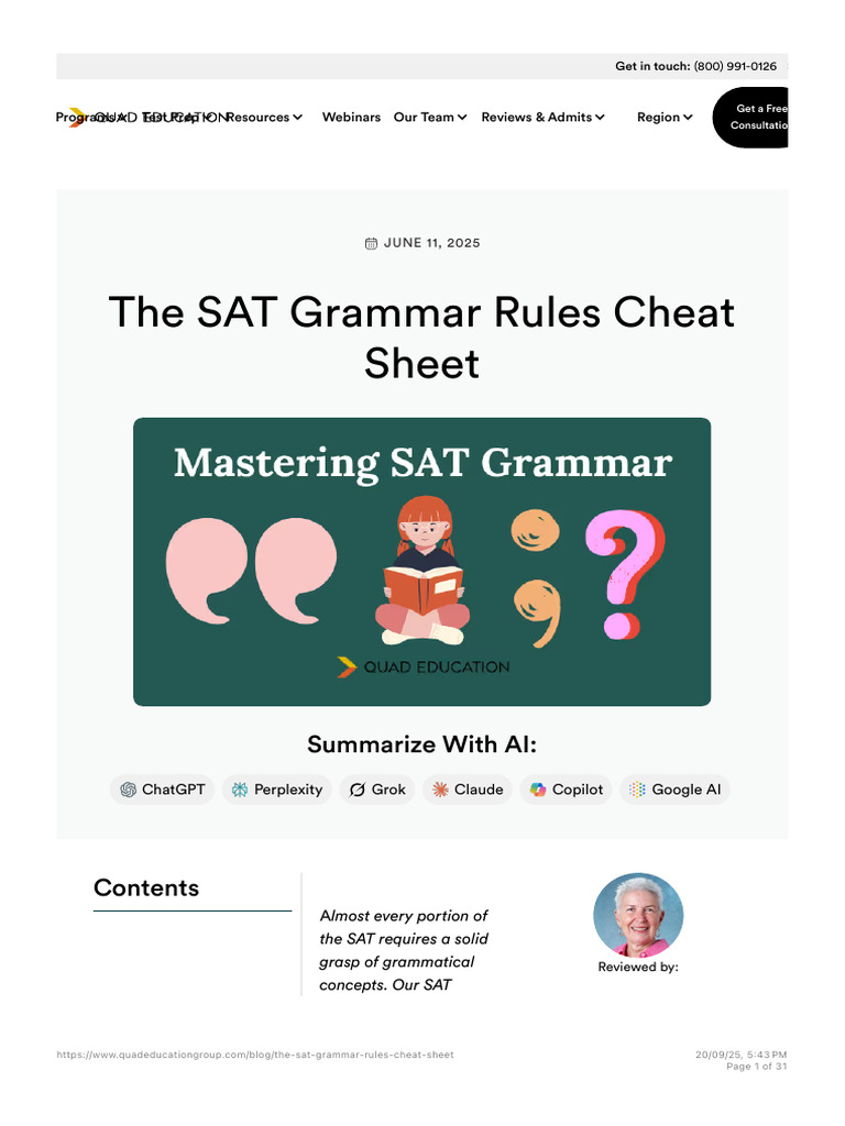 The Sat Grammar Rules Cheat Sheet Pdf Grammatical Number Plural