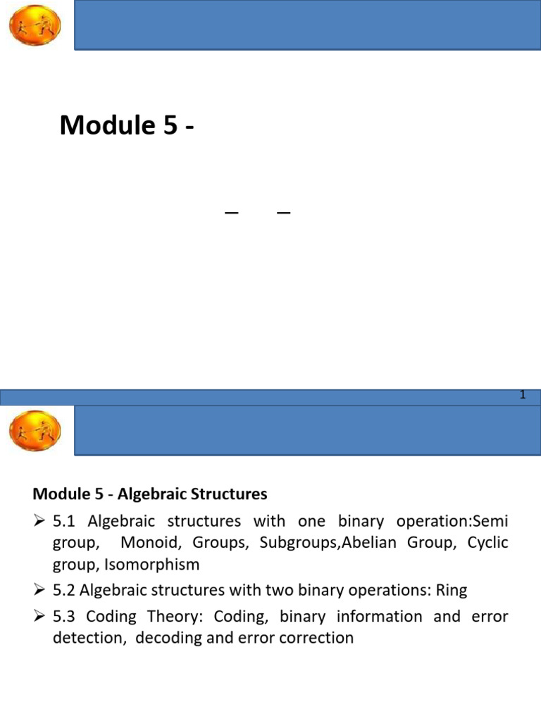 Module 5 - Algebraic Structures | PDF | Group (Mathematics) | Module (Mathematics)