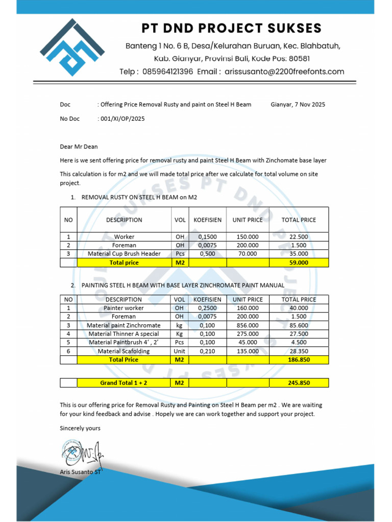 Offering Price MR Dean | PDF