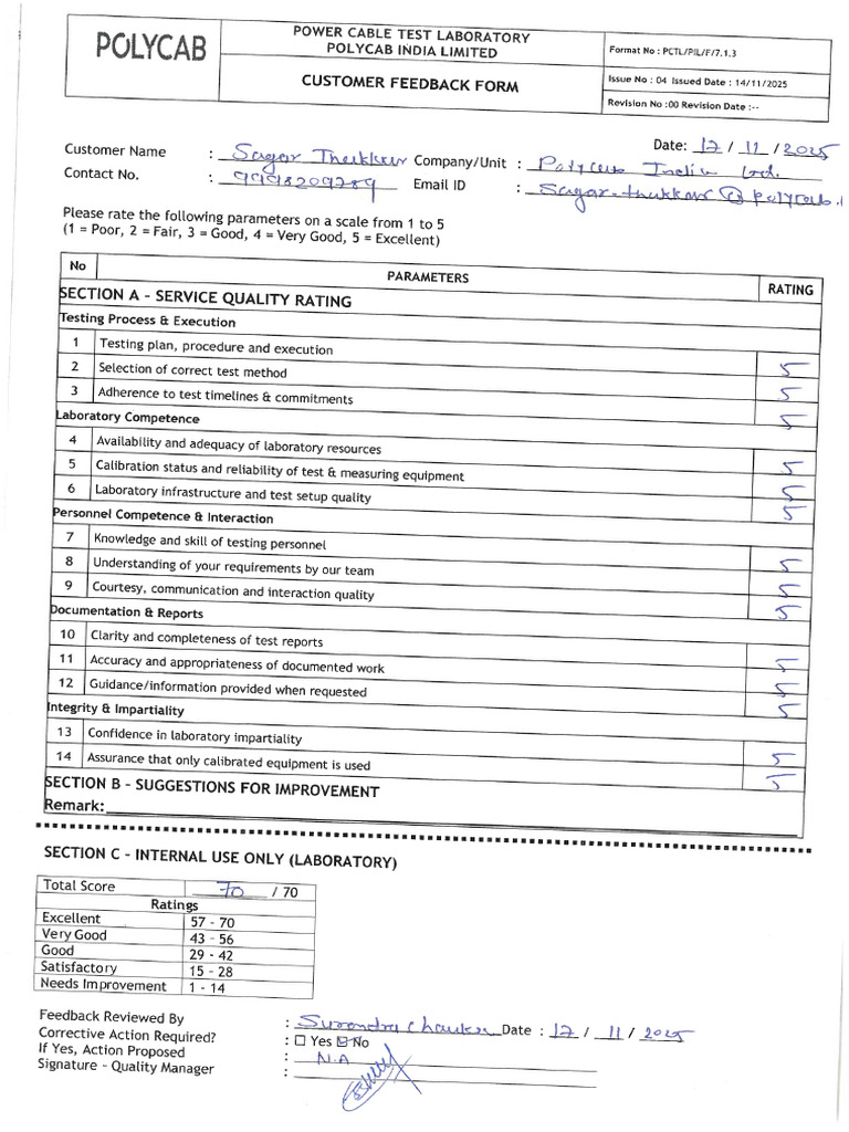 Feedback Form New | PDF
