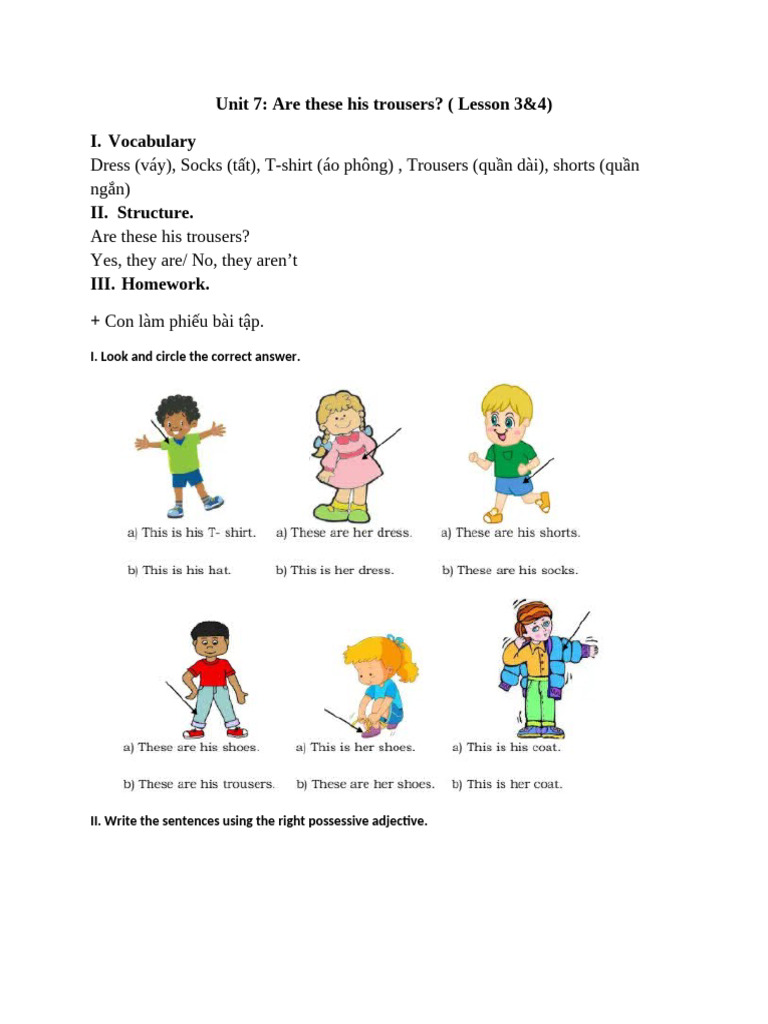 Unit 7 Fam 1 Lesson 3+4 | PDF