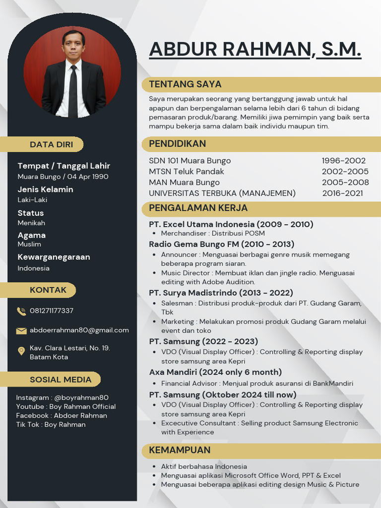 CV Gabungan Abdur Rahman | PDF