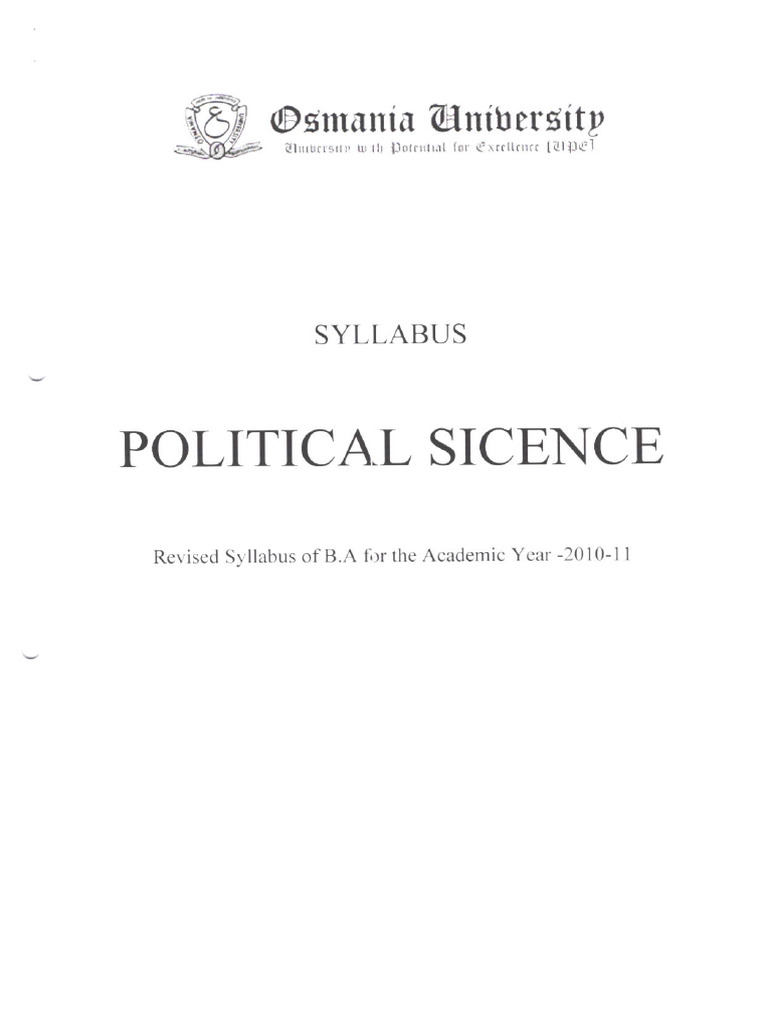 B.A. Political Science Syllabus 2010-11 | PDF | Political Philosophy ...