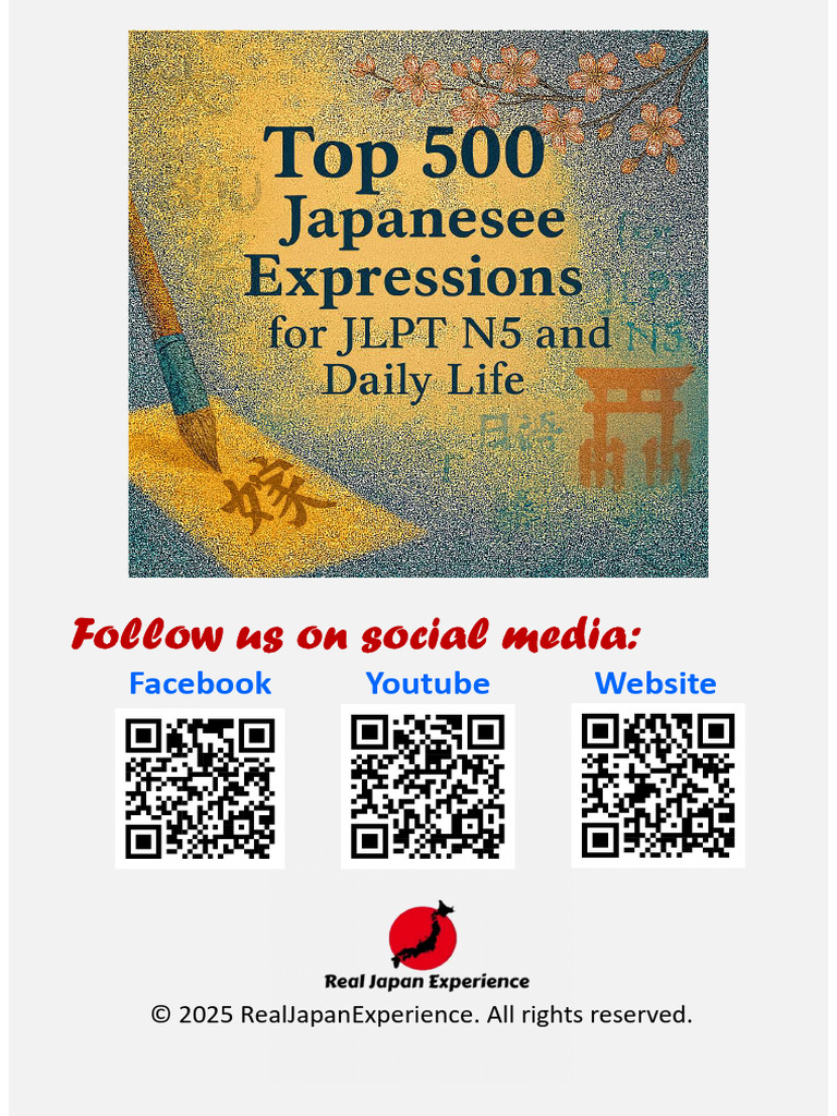 Top 500 Japanese Expressions You Must Know For JLPT N5 and Daily Life ...