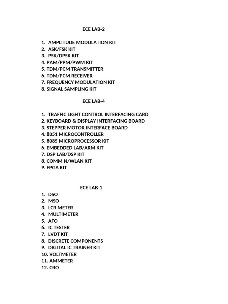 Ece Lab Components | PDF