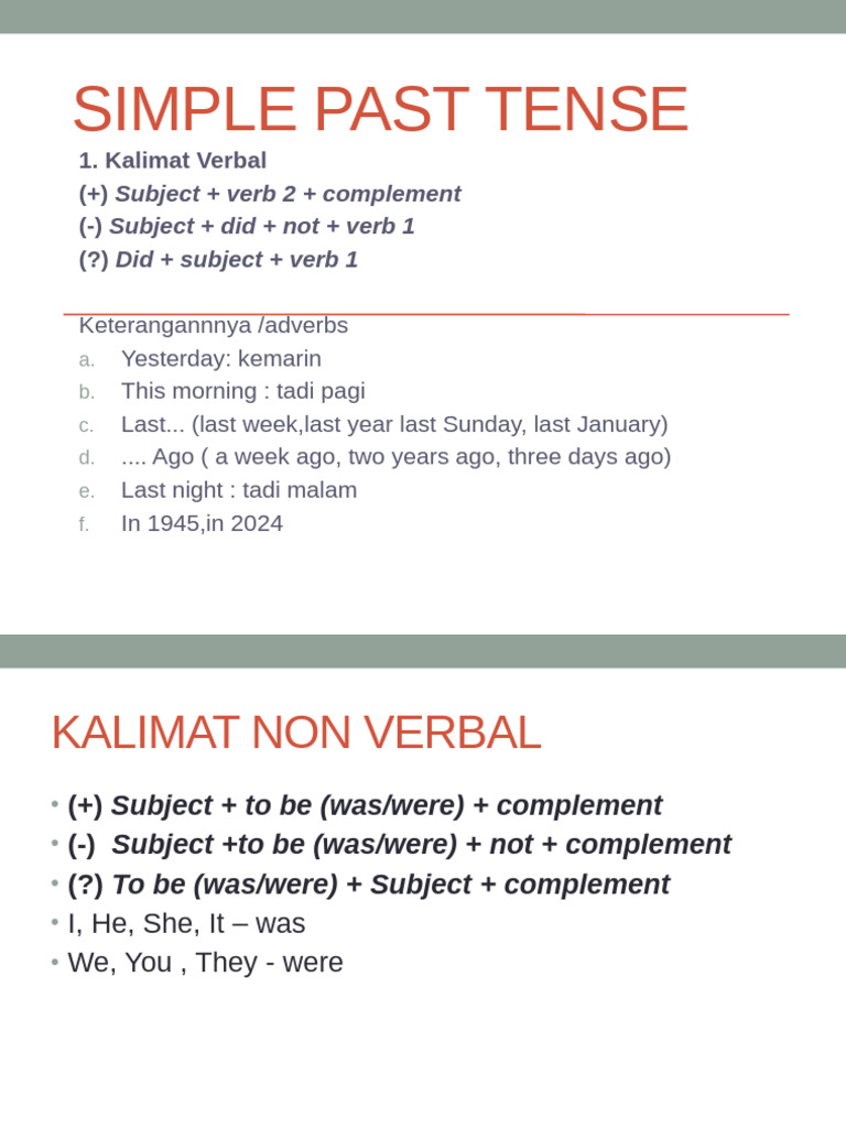 Simple Past Tense Guide | PDF