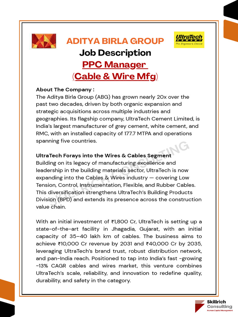 Job Description - PPC Manager (Cable & Wire MFG) - 20251030 - 141908 ...