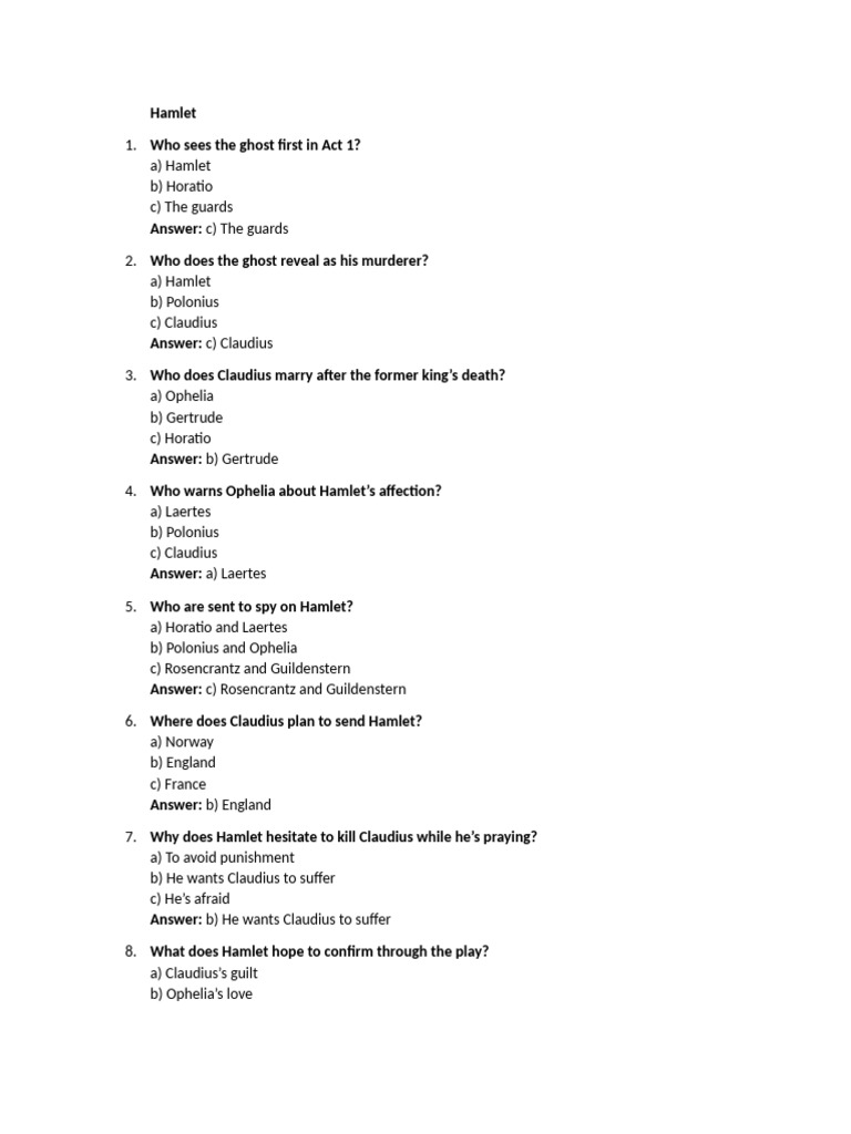 Hamlet Reviewer | PDF | Hamlet