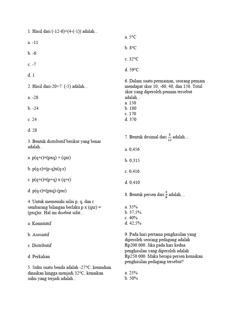 Soal Matematika | PDF