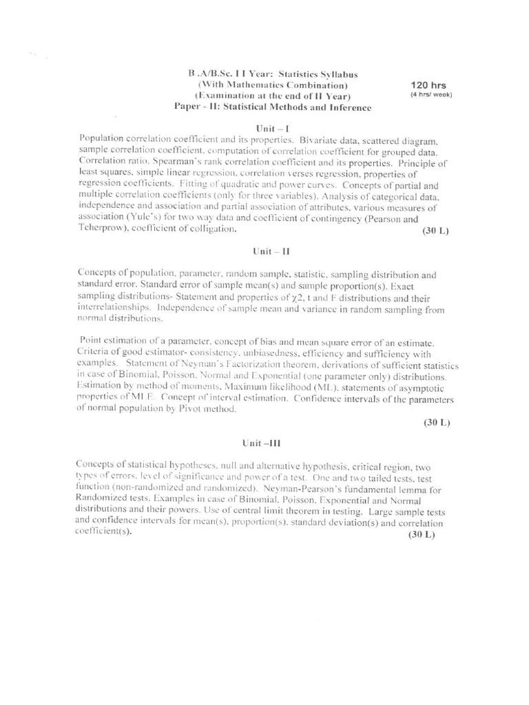 Statistics II Year | PDF | Statistics | Errors And Residuals